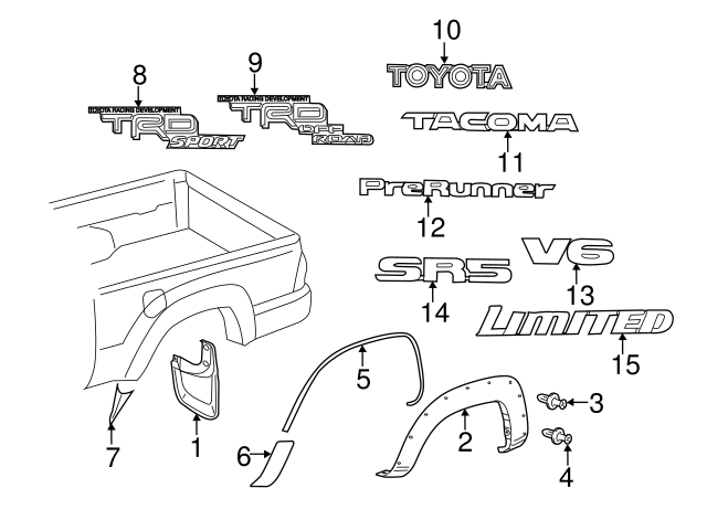 2005-2015 Toyota Tacoma Lower Molding 75631-04020 | Toyota Parts Center