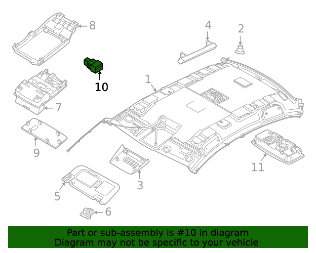 2019-2024 Nissan Sunroof Switch 25450-6CA1A | OEM Parts Online