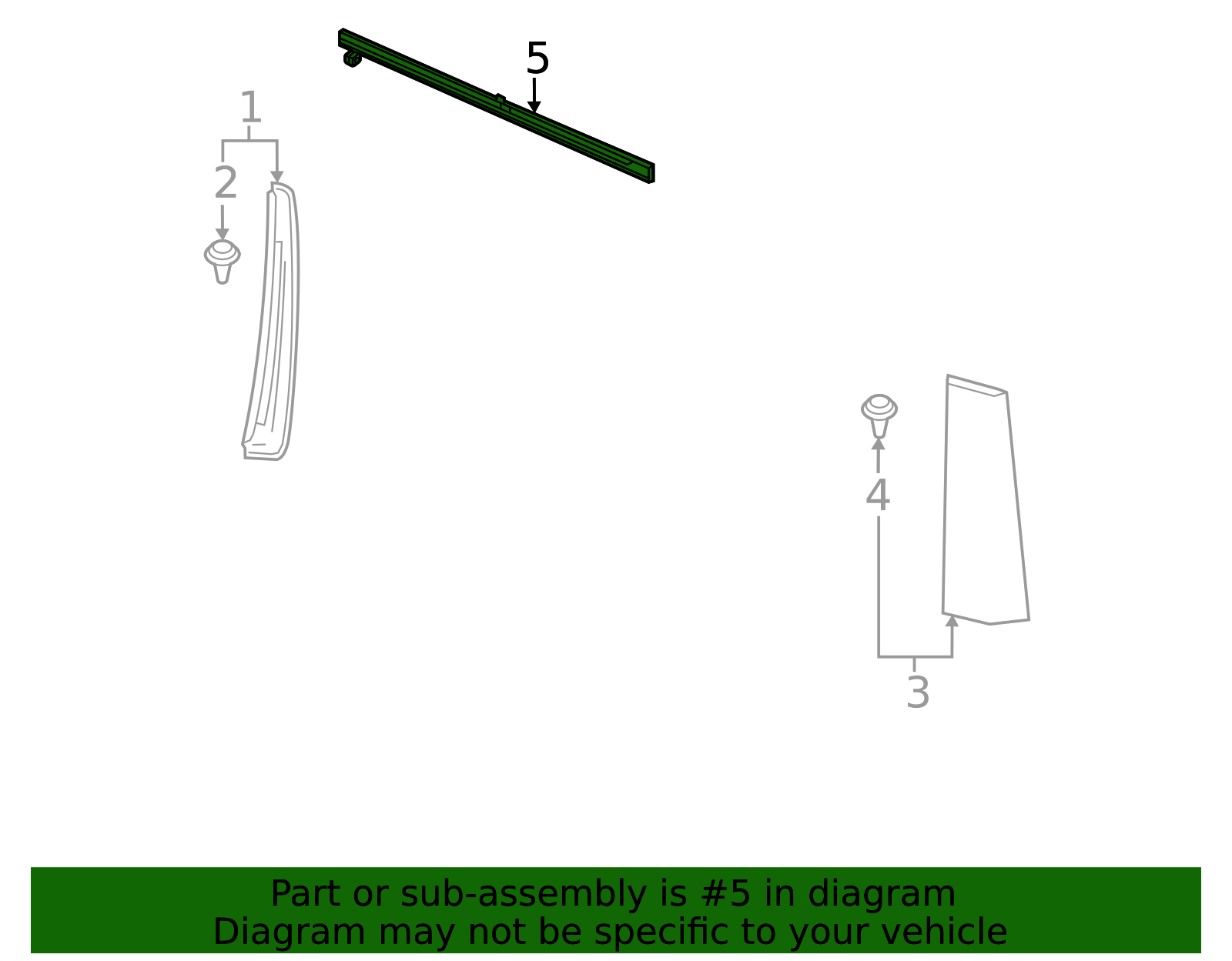 2021-2024 GM (Replaces 84864986) Upper Molding 86810259 GM ...