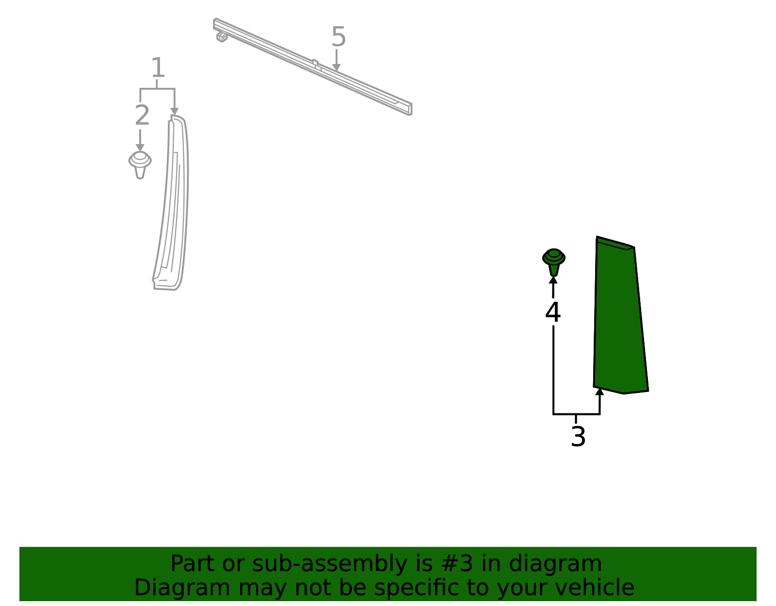 2021-2024 GM Rear Molding 84741495 GM | GMPartsDirect.com