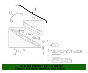 2011-2016 Kia Sportage OEM NEW 2011-2016 Kia Sportage Base Rear Tail ...