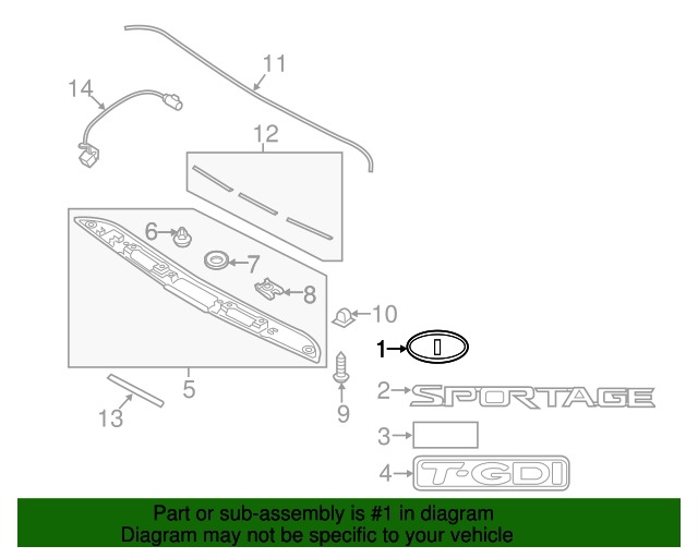2013-2016 Kia Sportage Emblem 86353-3W510 | OEM Parts Online