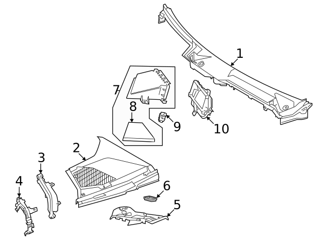 2021-2023 Mercedes-Benz Cowl Cover 223-830-07-00 | AutoNationParts.com