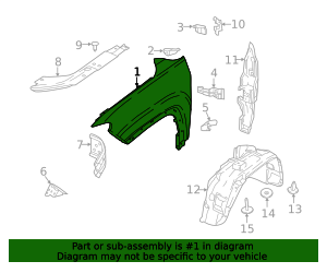2017-2022 Jeep Compass Fender 68430057aa | TascaParts.com