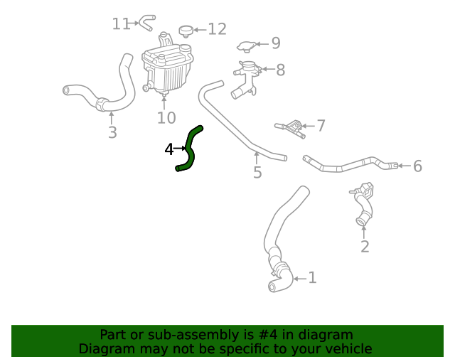 2019-2022 Toyota Corolla Engine Coolant Reservoir Hose 16261-24020 ...