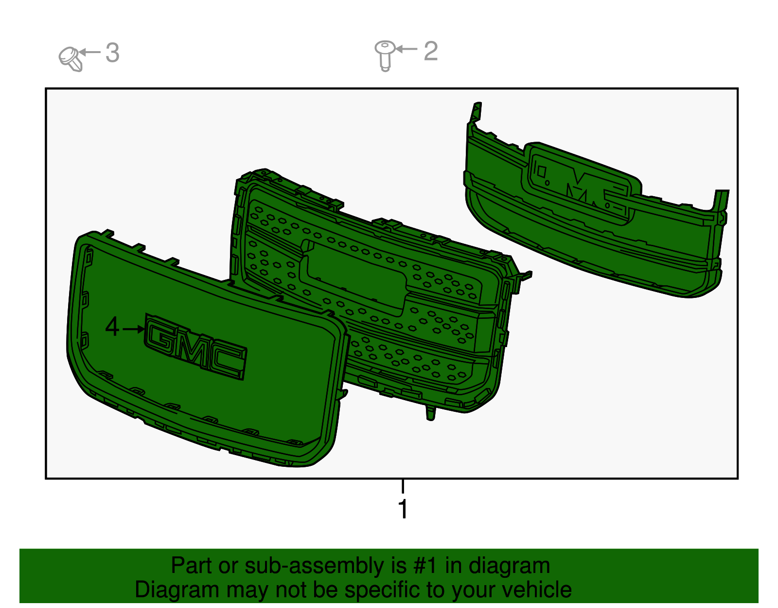 2013-2017 GMC Front Grille 22814533 GM | GMPartsDirect.com