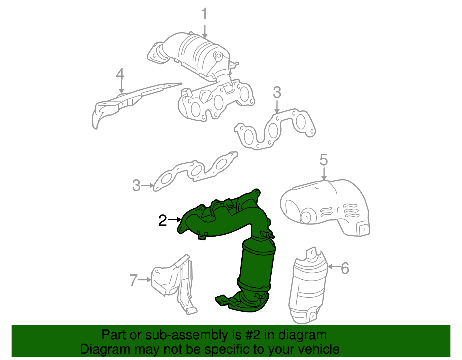 Genuine Toyota Catalytic Converter with Integrated Exhaust Manifold ...