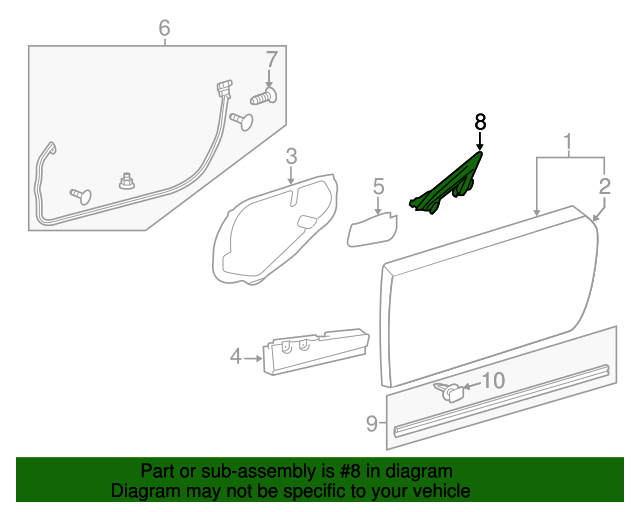2010-2015 Lexus Door Seal 67533-53010 | OEM Parts Online