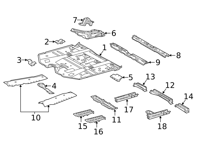 2018-2021 Lexus Upper Cross-Member 57206-48020 | OEM Parts Online