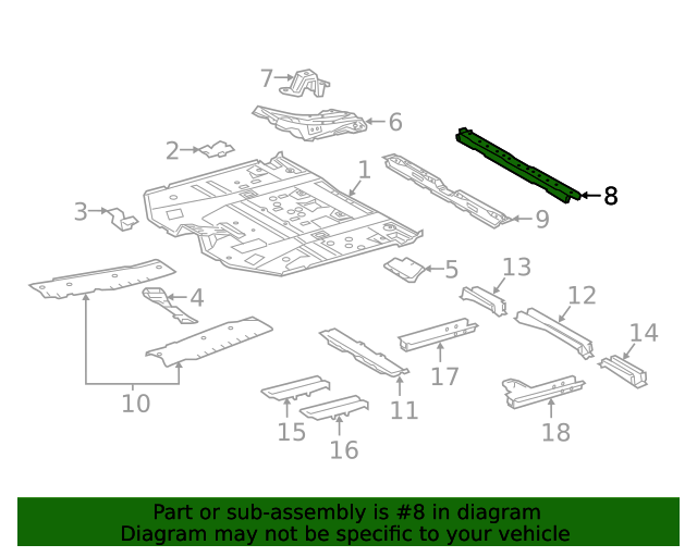 2018-2021 Lexus Upper Cross-Member 57206-48020 | OEM Parts Online