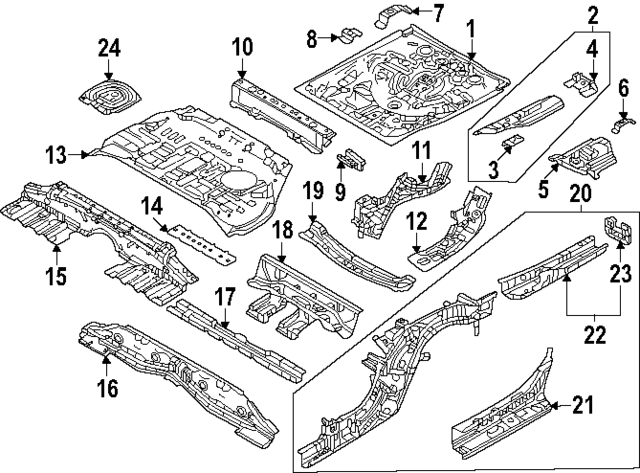2024 Mazda CX-90 Center Floor Pan KMV6-53-721 | Florida Mazda Parts