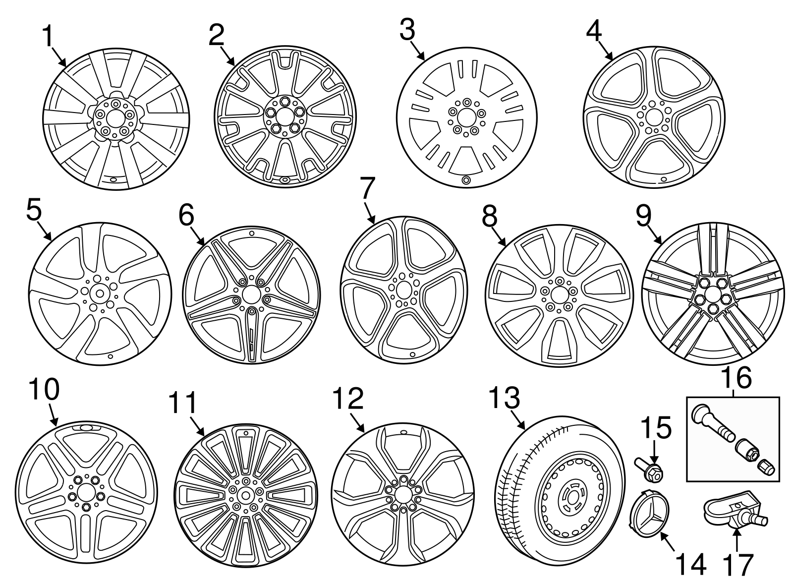 Wheel Alloy 19 - Front 204-401-28-00-7X21 | MB OEM Parts