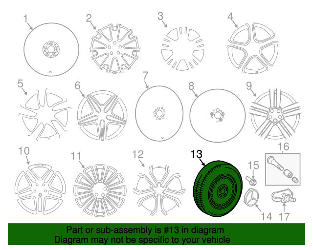204-400-98-00 - Spare Tire 2010-2015 Mercedes-Benz | AutoNationParts.com