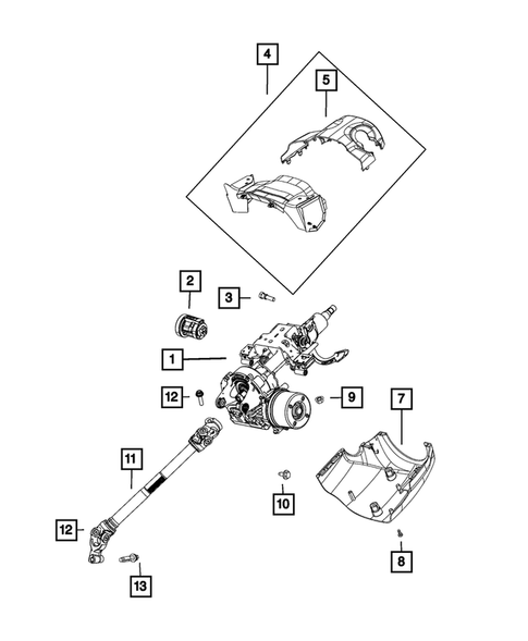 Steering Column and Intermediate Shaft for 2018 Jeep Compass | MoparPart