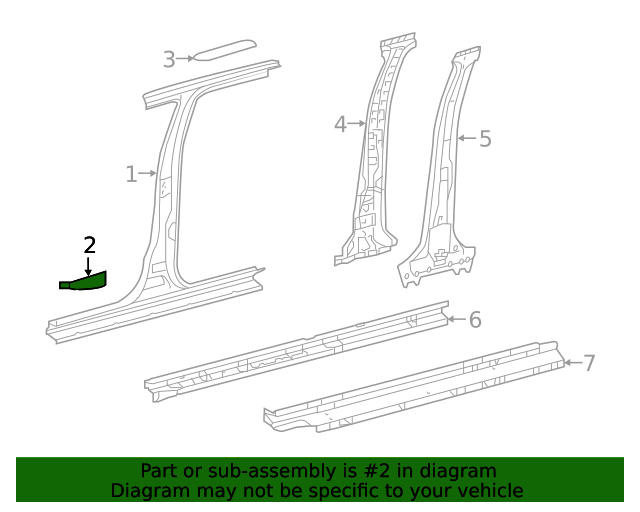 58748-04020 - Center Pillar Protector - 2016-2020 Toyota Tacoma ...