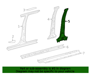 2016-2023 Toyota Tacoma Pillar Reinforced 61304-04020 | Toyota Parts ...