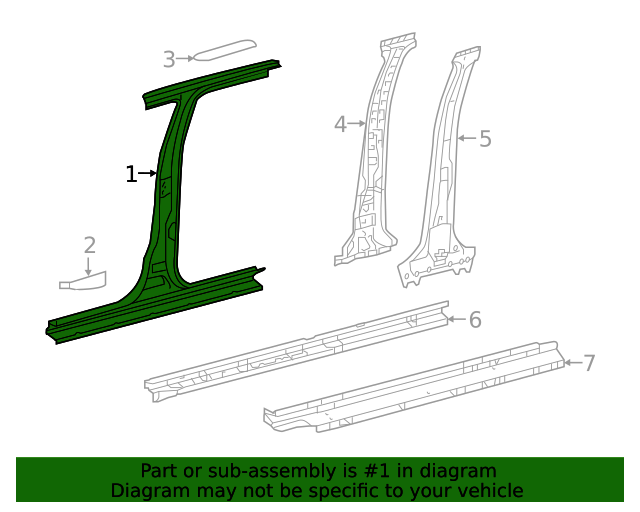 61412-04071 - Center Pillar - 2016-2023 Toyota Tacoma | OEM Genuine ...