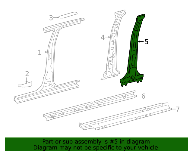2016-2023 Toyota Tacoma Pillar Reinforced 61304-04020 | Toyota Parts Center