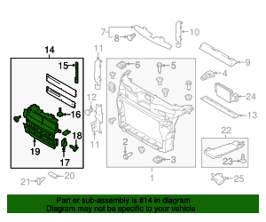 JB5Z8475A - 2016-2019 Ford Explorer Radiator Shutter Assembly 2.3L. 3 ...