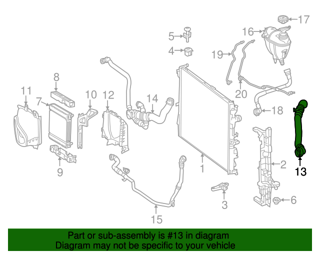 2014-2017 Mercedes-Benz Upper Hose 222-501-42-91 | MB OEM Parts