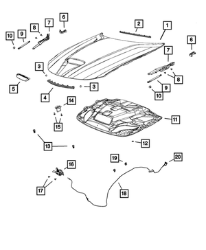 2015-2023 Dodge Charger Hood Silencer 68309048AC | Mopar eStore