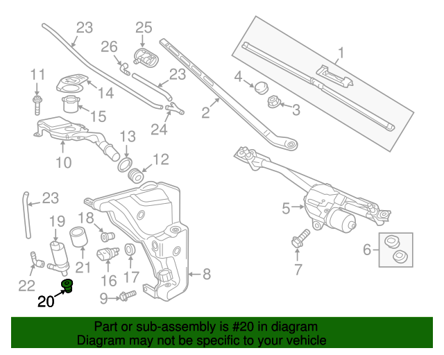 1989-2023 Audi Washer Pump Seal 443-955-465 | Genuine Audi Parts