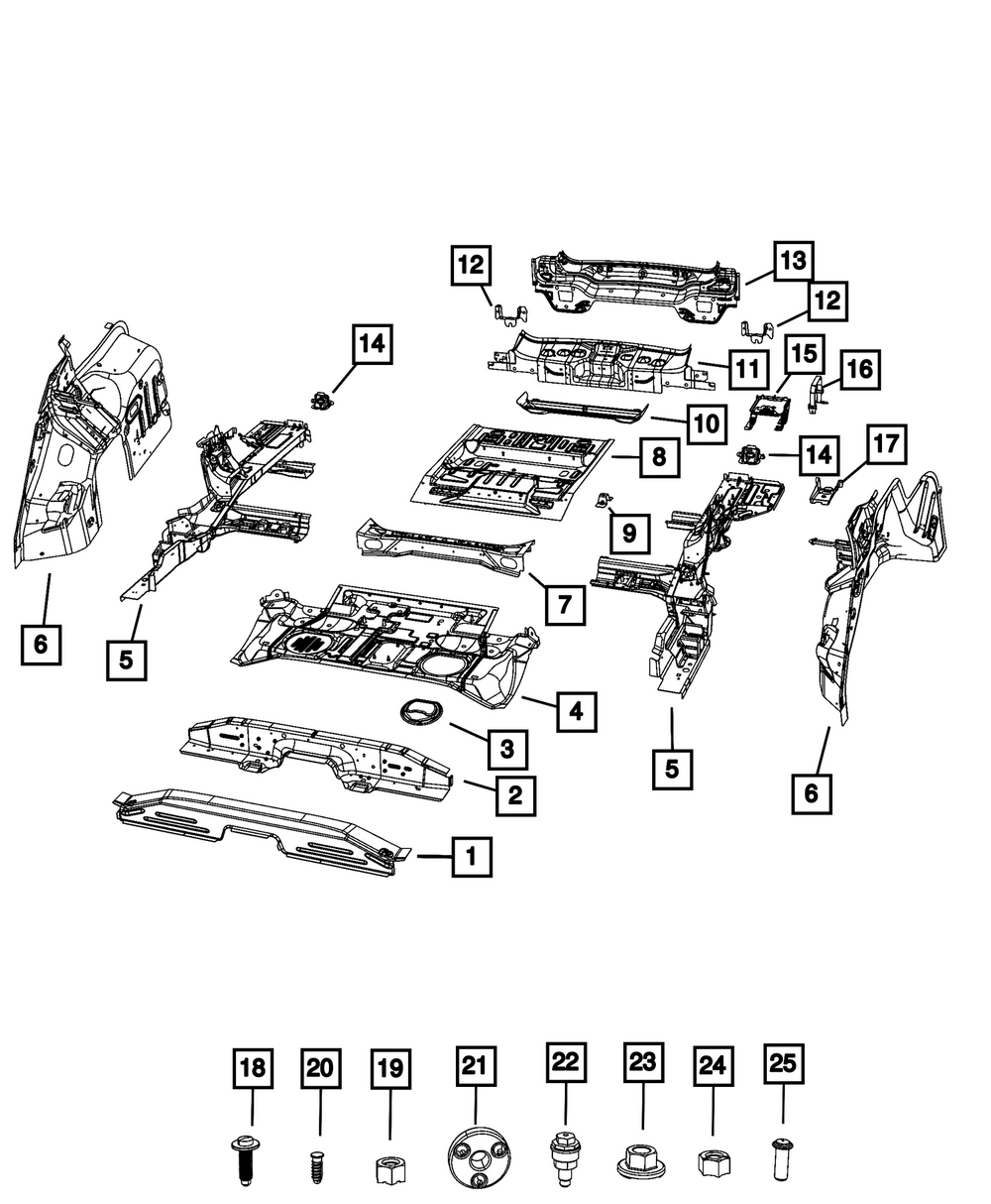2025 Jeep Wagoneer S Center Floor Pan 68689122AA | Mopar.com National ...