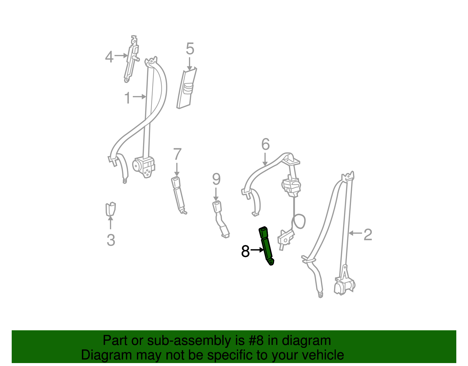2007-2013 Toyota Tundra Buckle End 73390-0C010-C0 | Toyota San Diego Parts