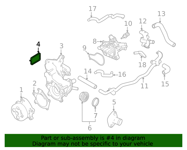 13050-5NA1A - Engine Water Pump Housing Gasket 2019-2022 Nissan ...