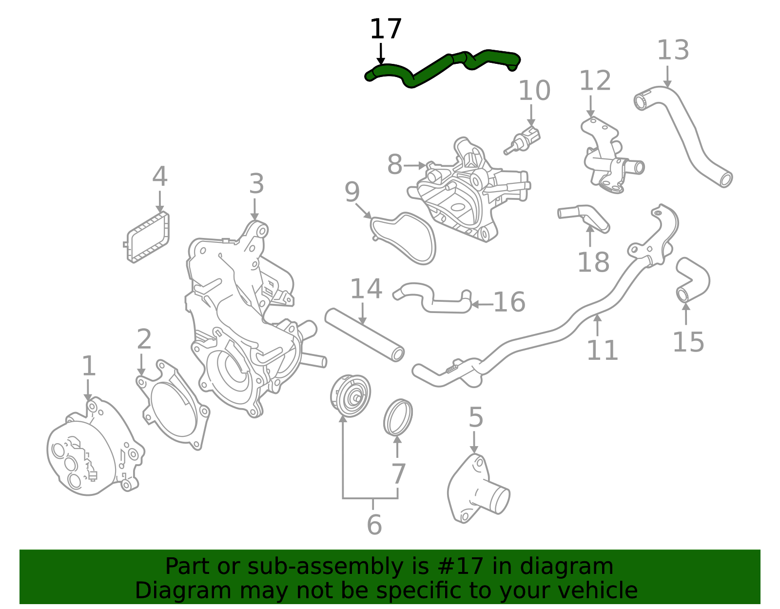 2019-2025 Nissan Coolant Hose 14056-6CA0B | Nissan Parts OEM