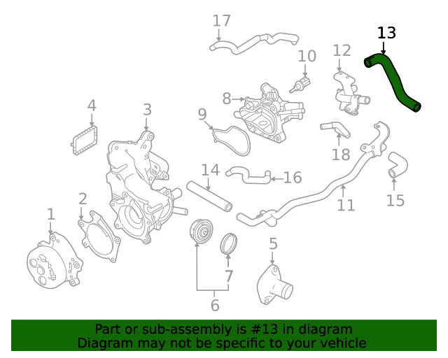 2021 Nissan Rogue Water Hose 14055-6RA2A | My Nissan Part