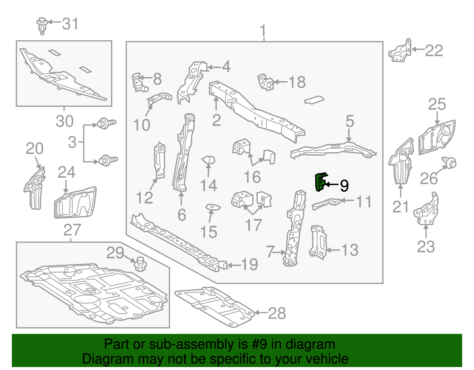 53239-47020 - Side Support Bracket - 2012-2017 Toyota Prius V ...
