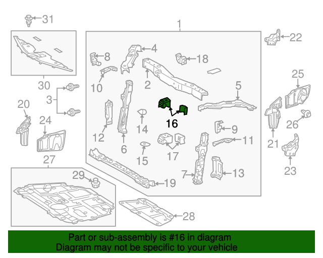 2012-2017 Toyota Prius V Support Bracket 52081-47040 | Toyota Parts Center