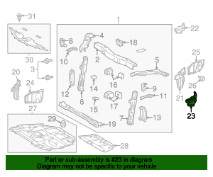 2012-2017 Toyota Radiator Support Side Panel Bracket 53804-47030 ...