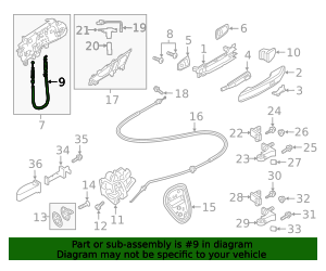 8W0-837-099-A - Door Latch Cable 2017-2024 Audi | AutoNationParts.com