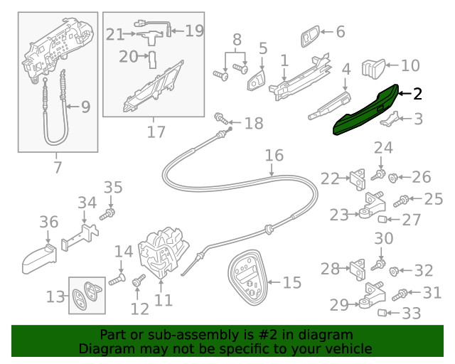 2018-2020 Audi Handle Cover 80B-837-239-GRU | Audi USA Parts