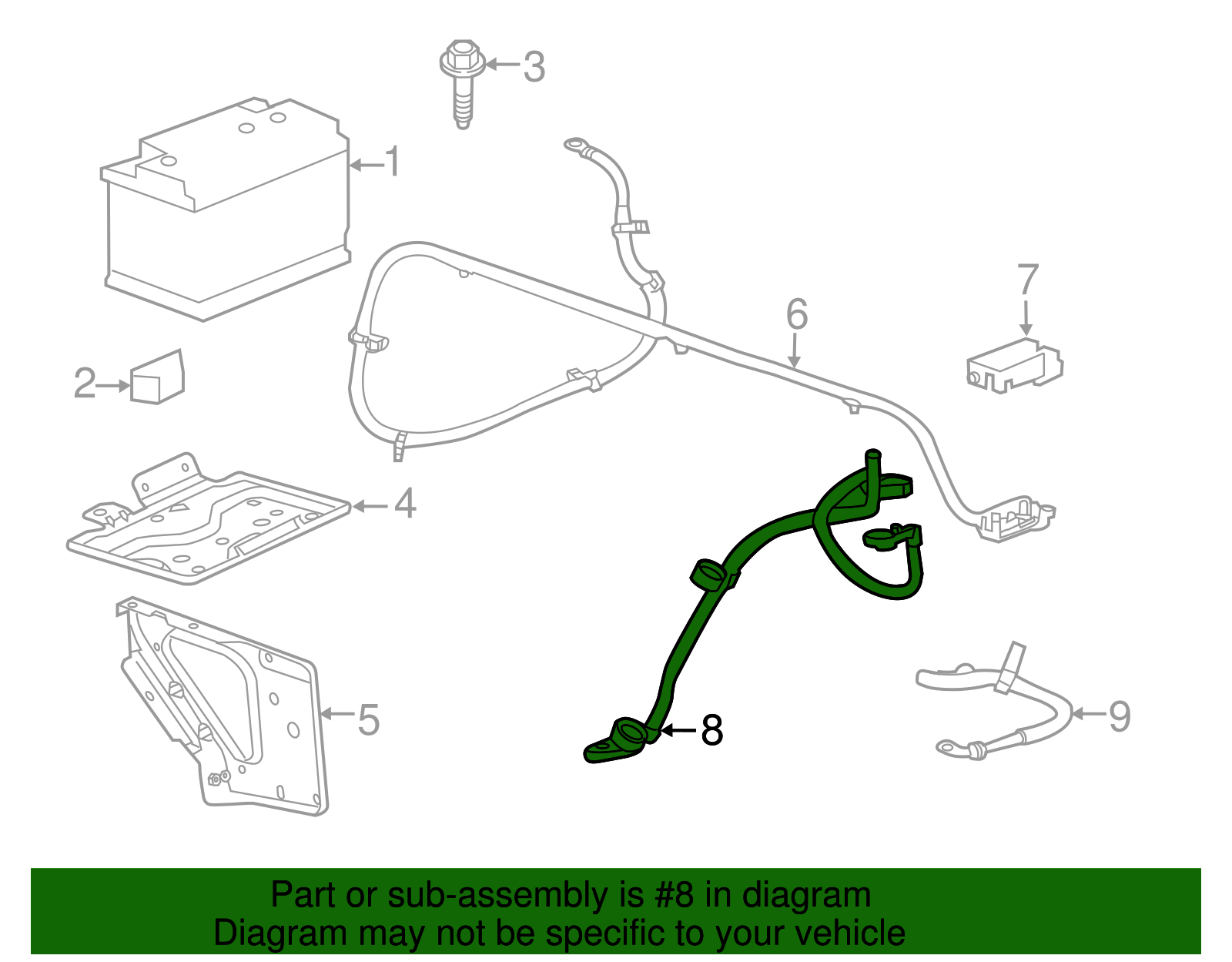 2017-2019 GM Auxiliary Battery Negative Cable 84313695 GM ...
