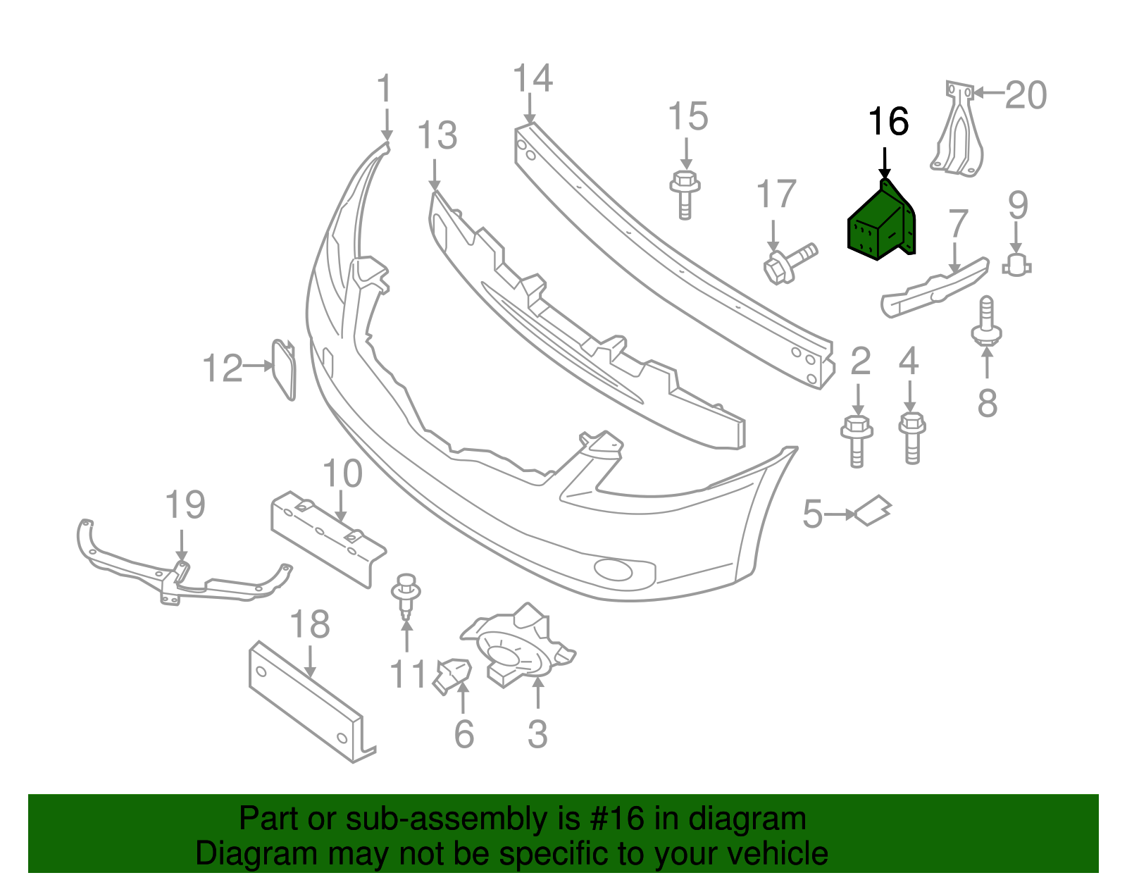 2007-2013 Nissan Altima Bumper Impact Bar Bracket 62211-JA00A | Team ...