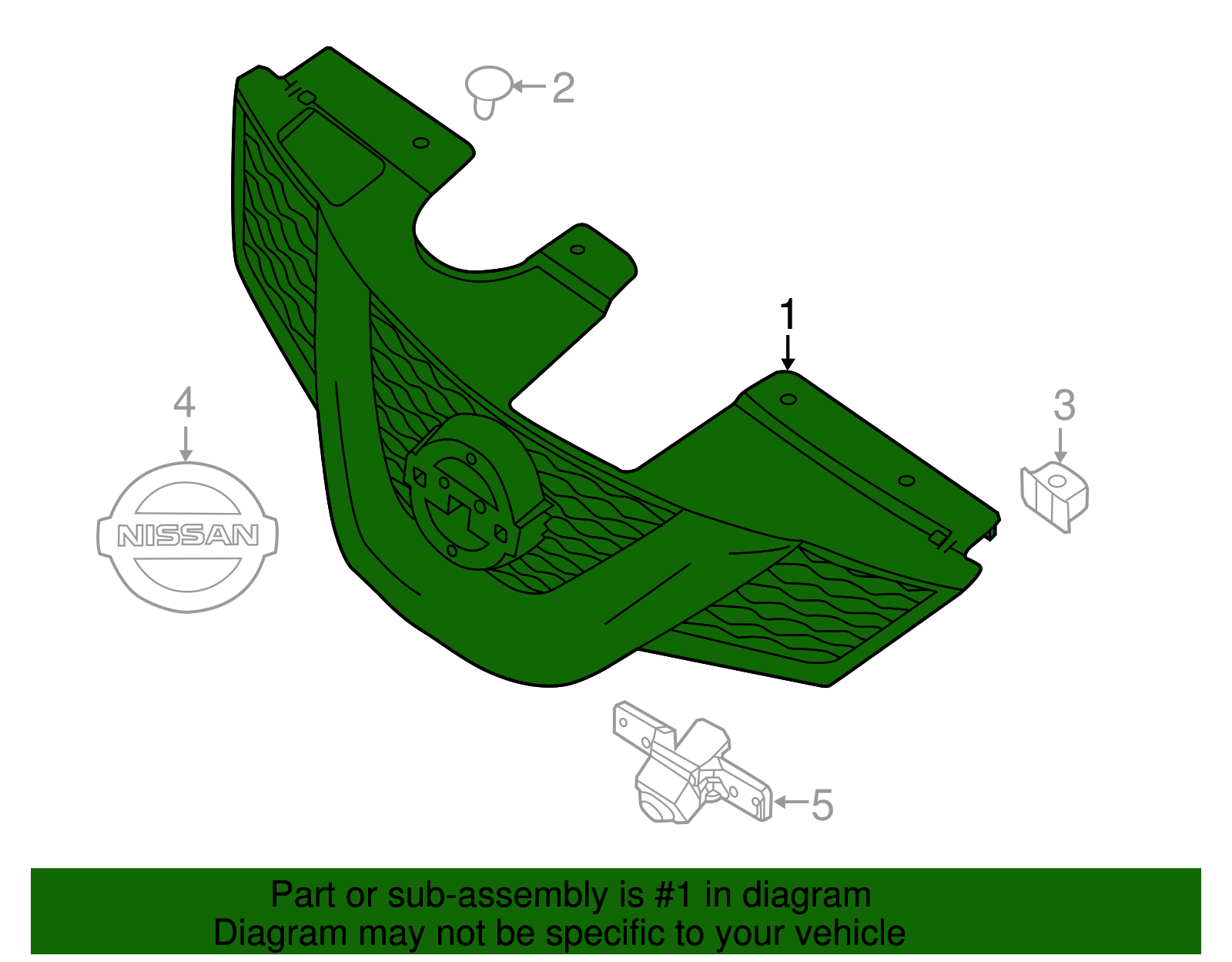 2014-2016 Nissan Rogue Lower Grille 62254-4BA0A | My Nissan Part