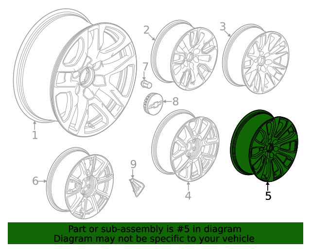 84227090 - Wheel, Alloy 2019-2024 Chevrolet | Chevrolet Parts Direct