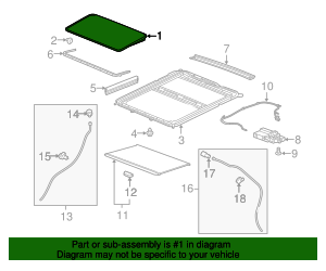 2009-2017 GM Sunroof Window 25925777 GM | GMPartsDirect.com