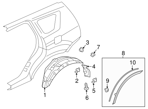 Exterior Trim - Quarter Panel for 2020 Mitsubishi Outlander ...
