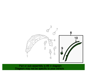 7407A304 - Wheel Opening Molding 2015-2018 Mitsubishi Outlander ...