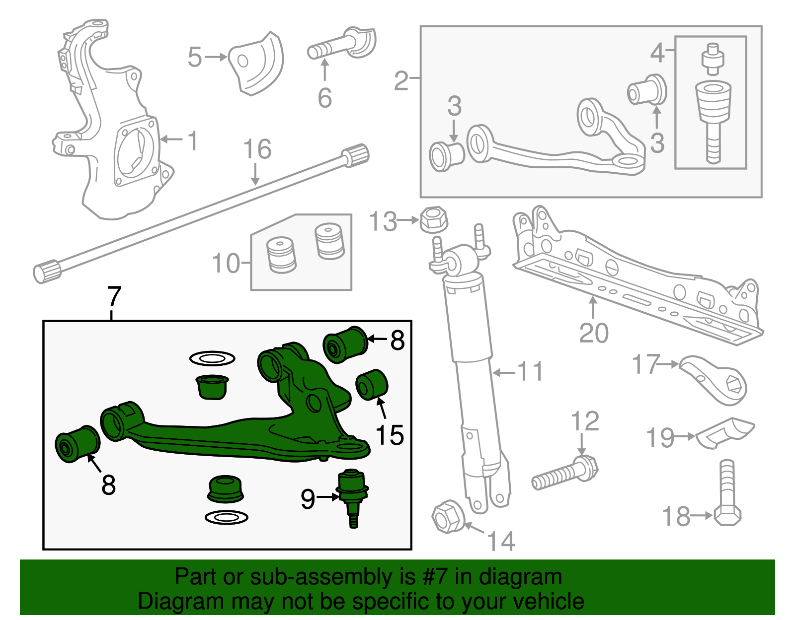 2011-2019 GM Front Driver Side Lower Control Arm 23207777 | OEM Parts ...