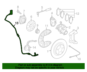 172-540-07-17 - ABS Wheel Speed Sensor 2012-2020 Mercedes-Benz ...