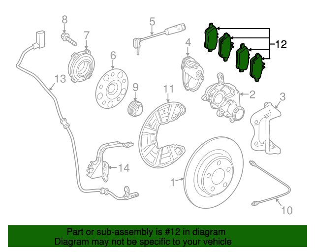 006-420-89-20 - Front Disk Brake Pads 2012-2014 Mercedes-Benz SLK 55 ...