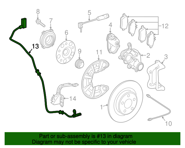 172-540-07-17 - ABS Wheel Speed Sensor 2012-2020 Mercedes-Benz ...