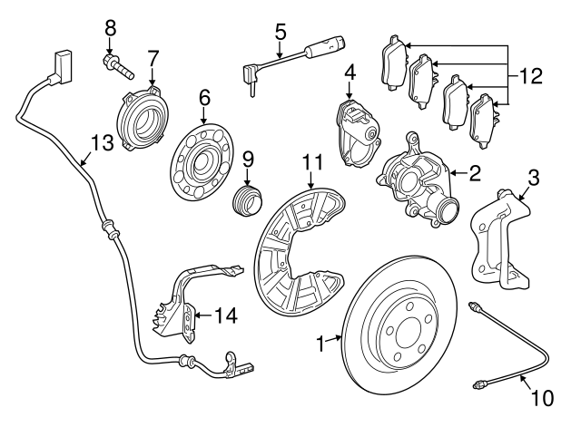 172-540-07-17 - ABS Wheel Speed Sensor 2012-2020 Mercedes-Benz ...