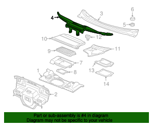 Genuine Porsche 996-572-563-04-01C |Windshield Cowl, Air Vent Grille ...