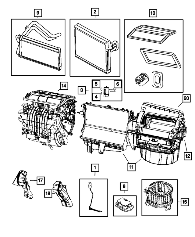 2007-2012 Mopar A/C And Heater Actuator 68000470AA | Mopar eStore